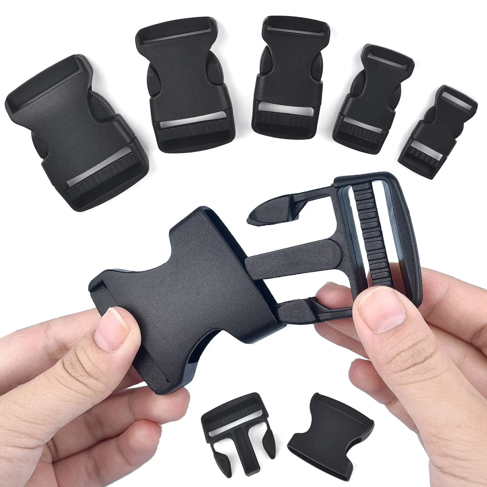 5pcs-Plastic-Quick-Side-Release-Buckles-Clasps-Clips-Dual-Adjustable ...