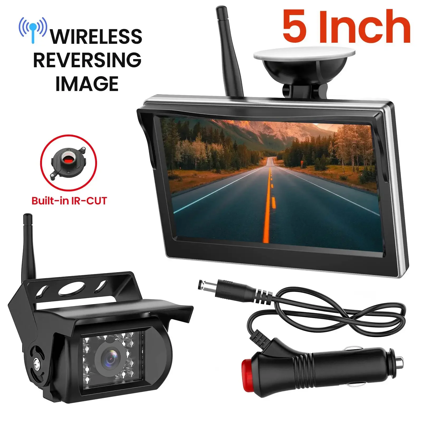 Vehicle-Wireless-Reverse-Camera-5-HD-TFT-LCD-Vehicle-Backup-Rear-View ...