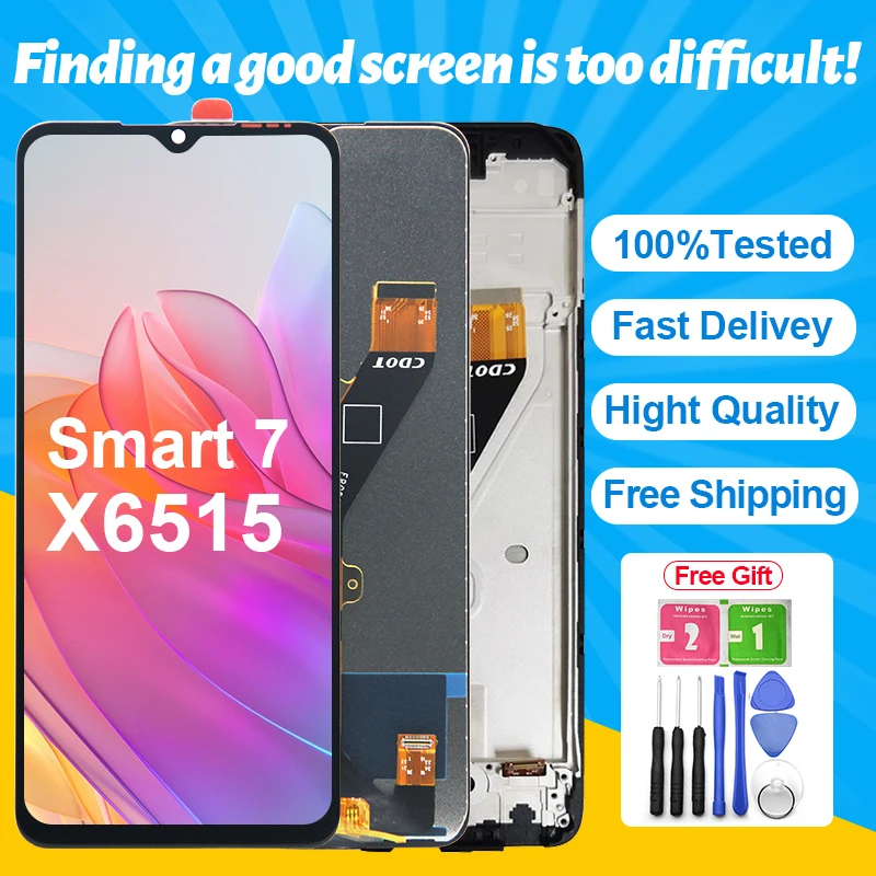 6.6" Smart 7 Lcd For Infinix Smart 7 X6515 Smart7 HD X6516 Display ...