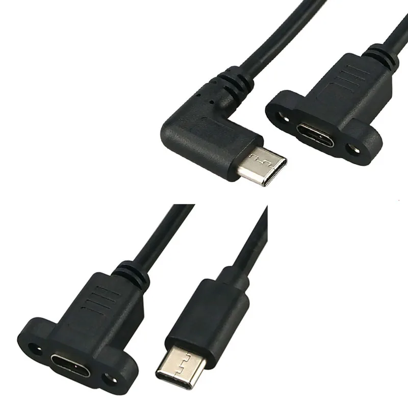 0-3m-Panel-Mount-Type-C-USB-C-Male-To-Female-Extension-Cable-Degree ...