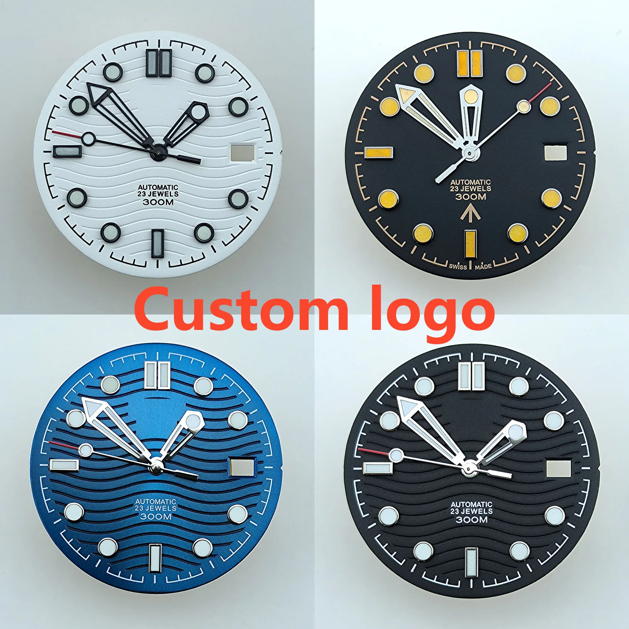 NH35-dial-S-logo-Custom-logo-dial-31-0mm-watch-dial-blue-green-luminous ...