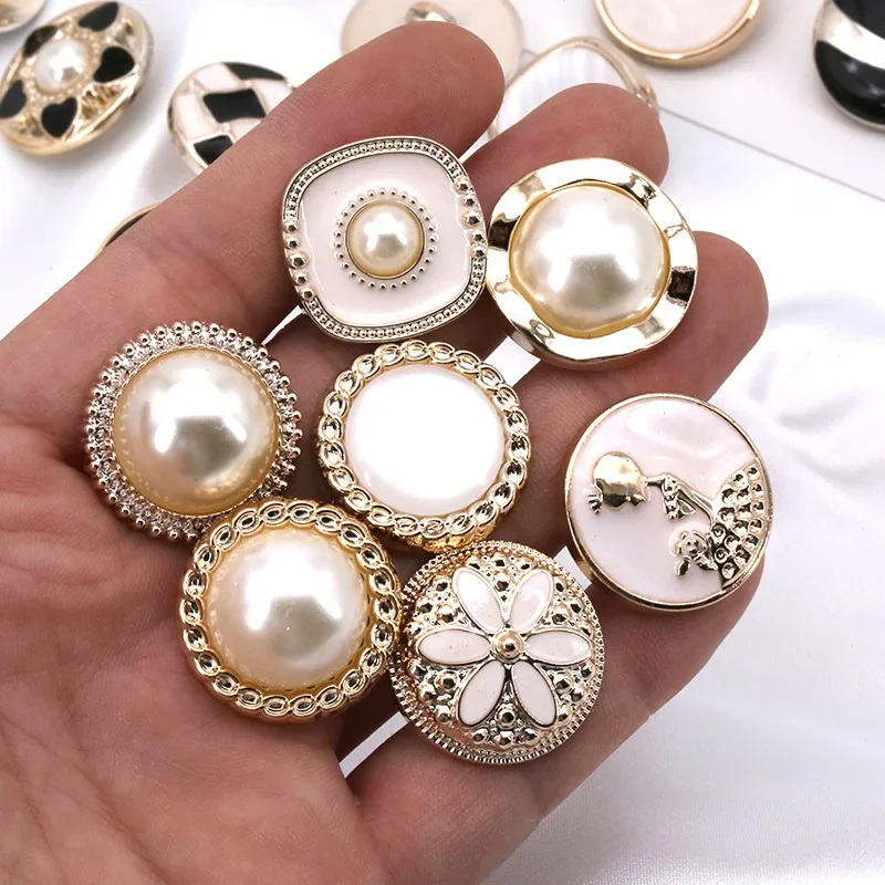 10-Uds-Botones-de-Color-dorado-a-la-moda-botones-grandes-y-hermosos-de ...
