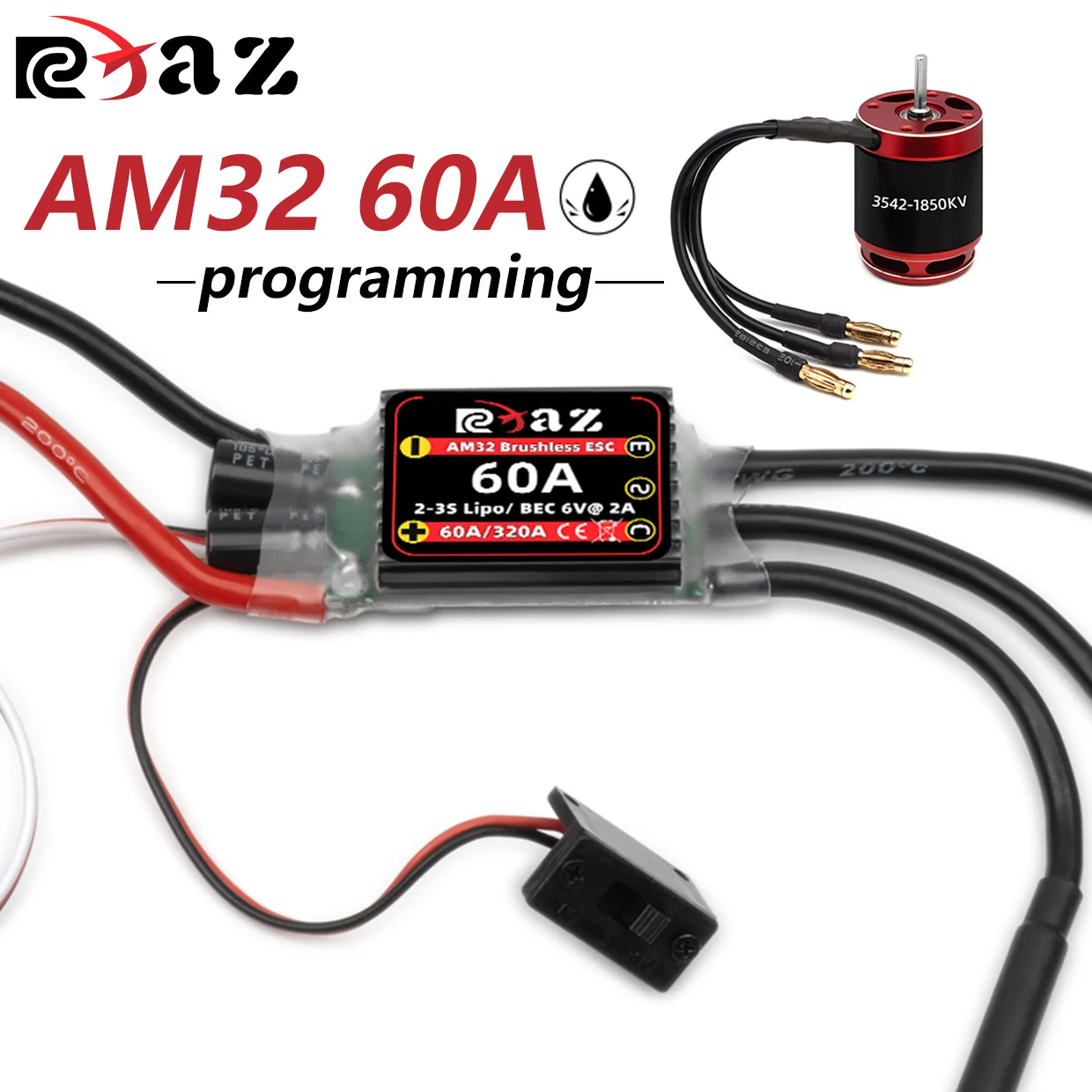 RCXAZ Upgrade AM32 60A Brushless Outrunner ESC Programming 3542 ...