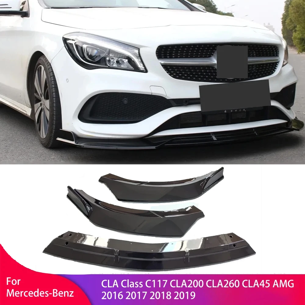 Front Bumper Spoiler Lip For Mercedes-Benz CLA Class C117 CLA200 CLA260 ...