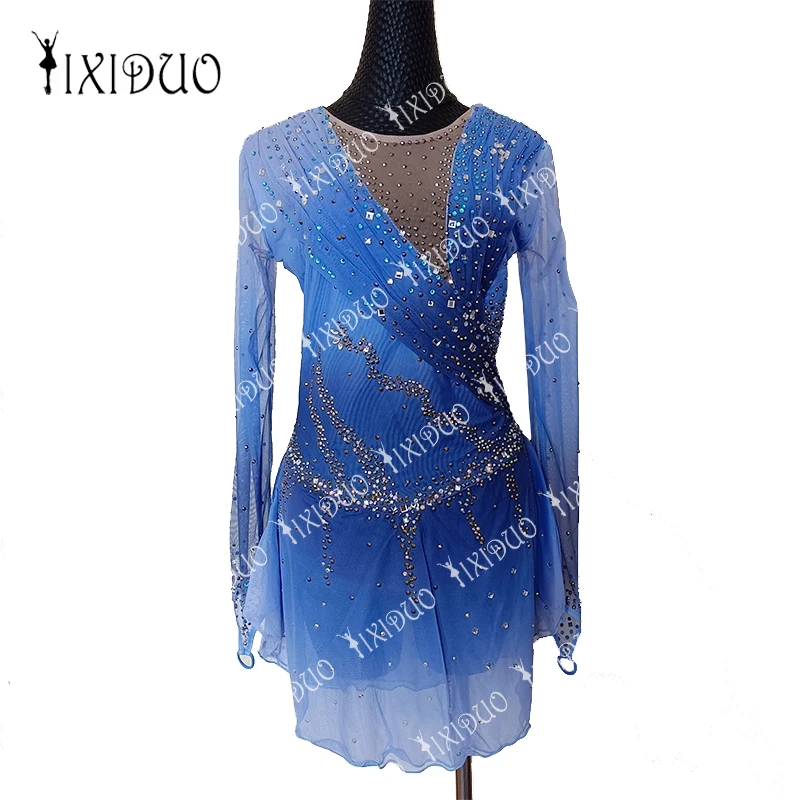 Blue-Figure-Skating-Dress-for-Women-Girls-Competition-Ice-Skating ...