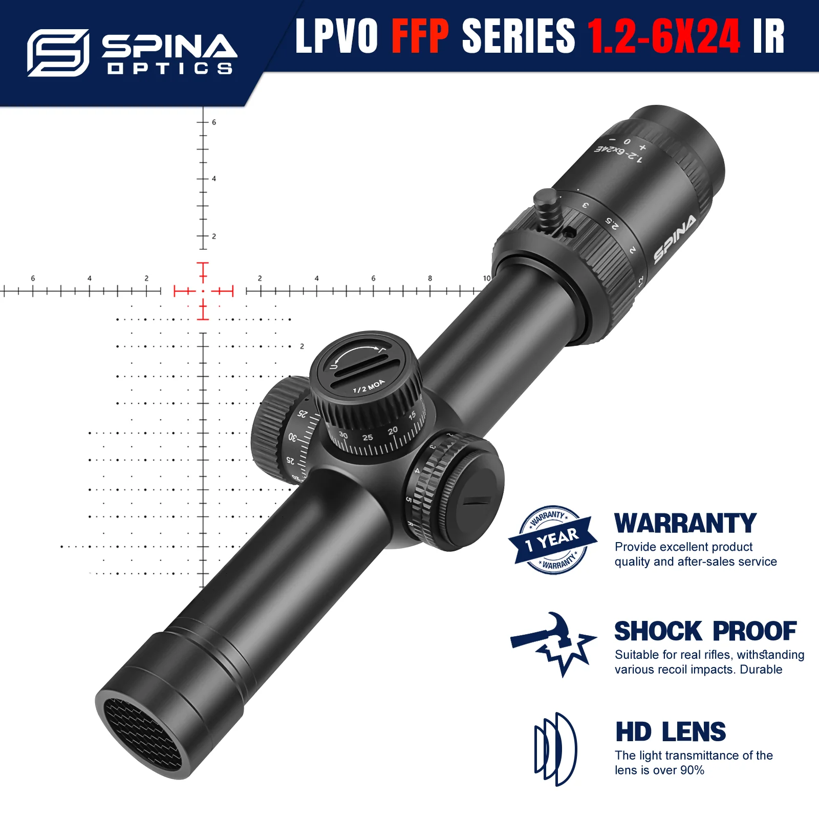 SPINA-OPTICS-1-2-6x24-FFP-First-Focus-Scope-Tactical-Hunting-Quick ...