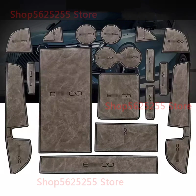 For-GAC-Trumpchi-EMKOO-Car-Door-Slot-Pad-Cup-Coaster-pad-leather-Car ...