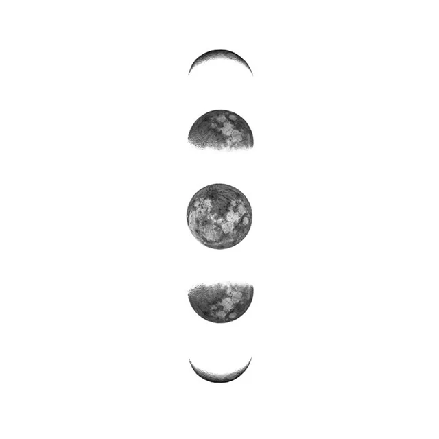 Moon Phases Tattoo White Ink