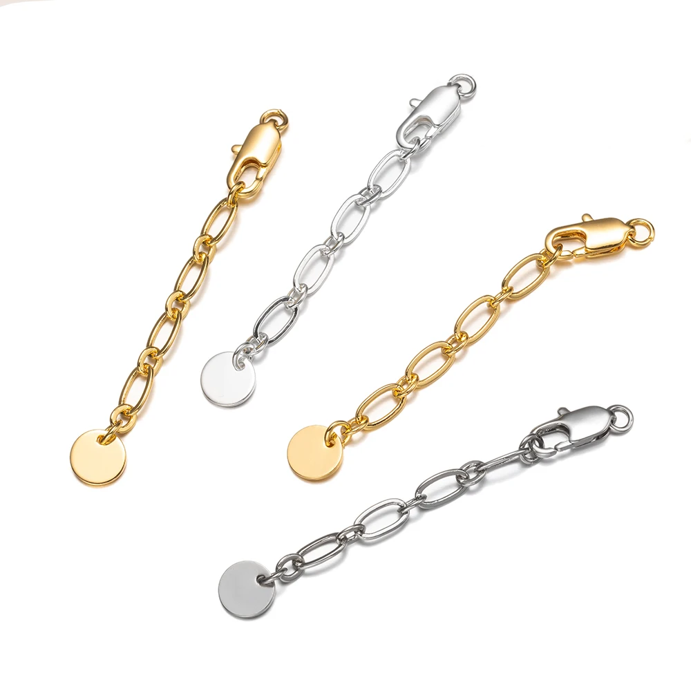 2pcs/Lot Extension Tail Chain With Lobster Clasps Connectors For DIY ...