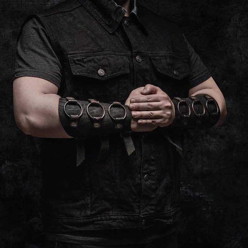 Medieval Cosplay Costume For Men Wrist Bandage Gothic Steampunk Bracer ...