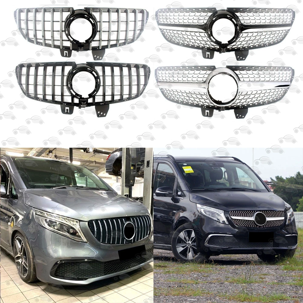 Front-Racing-Bumper-Grilles-Upper-Facelift-Radiator-For-Mercedes-W447-V ...