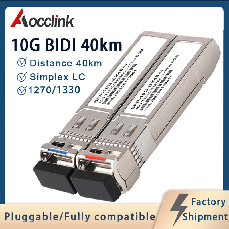 SFP+10G BIDI 40km TxRx1270nm1330nm Single Fiber Bidirectional LC ...