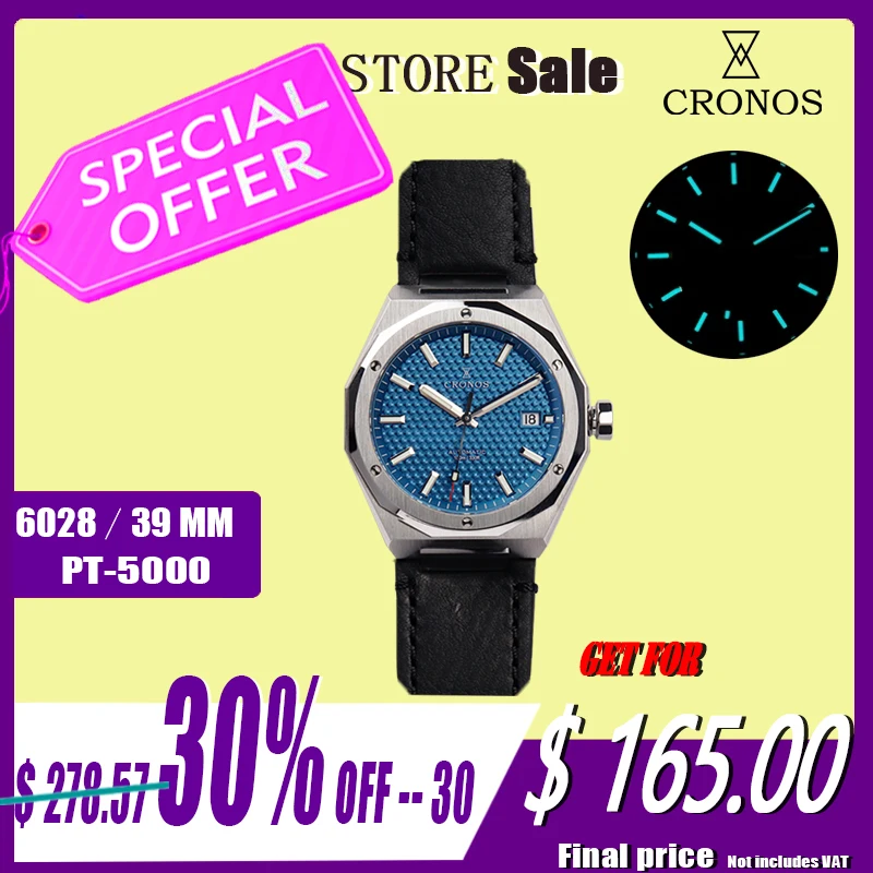 Cronos-reloj-de-lujo-para-hombre-39mm-Skyline-autom-tico-PT5000-SW200 ...