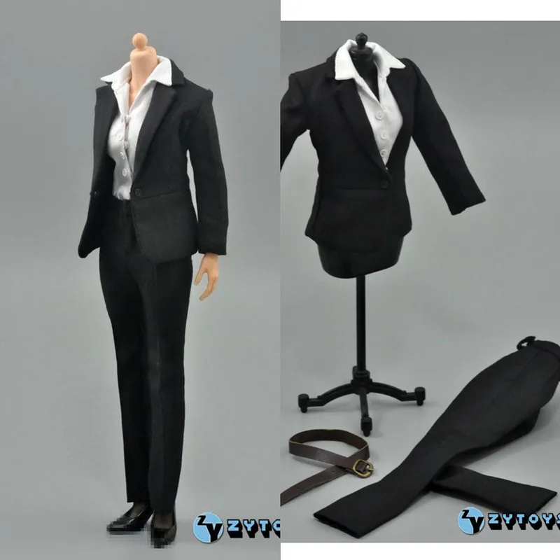 1-6-Scale-Action-Figure-Clothes-Female-Black-Business-Suit-Pants-Career ...