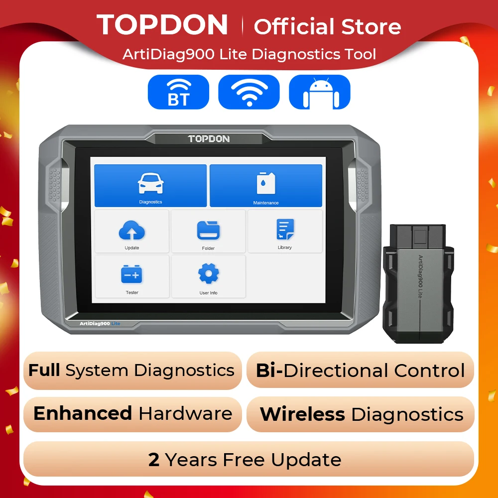 TOPDON ArtiDiag900 Lite OBD2 Wireless Scanner All Systems Bi ...