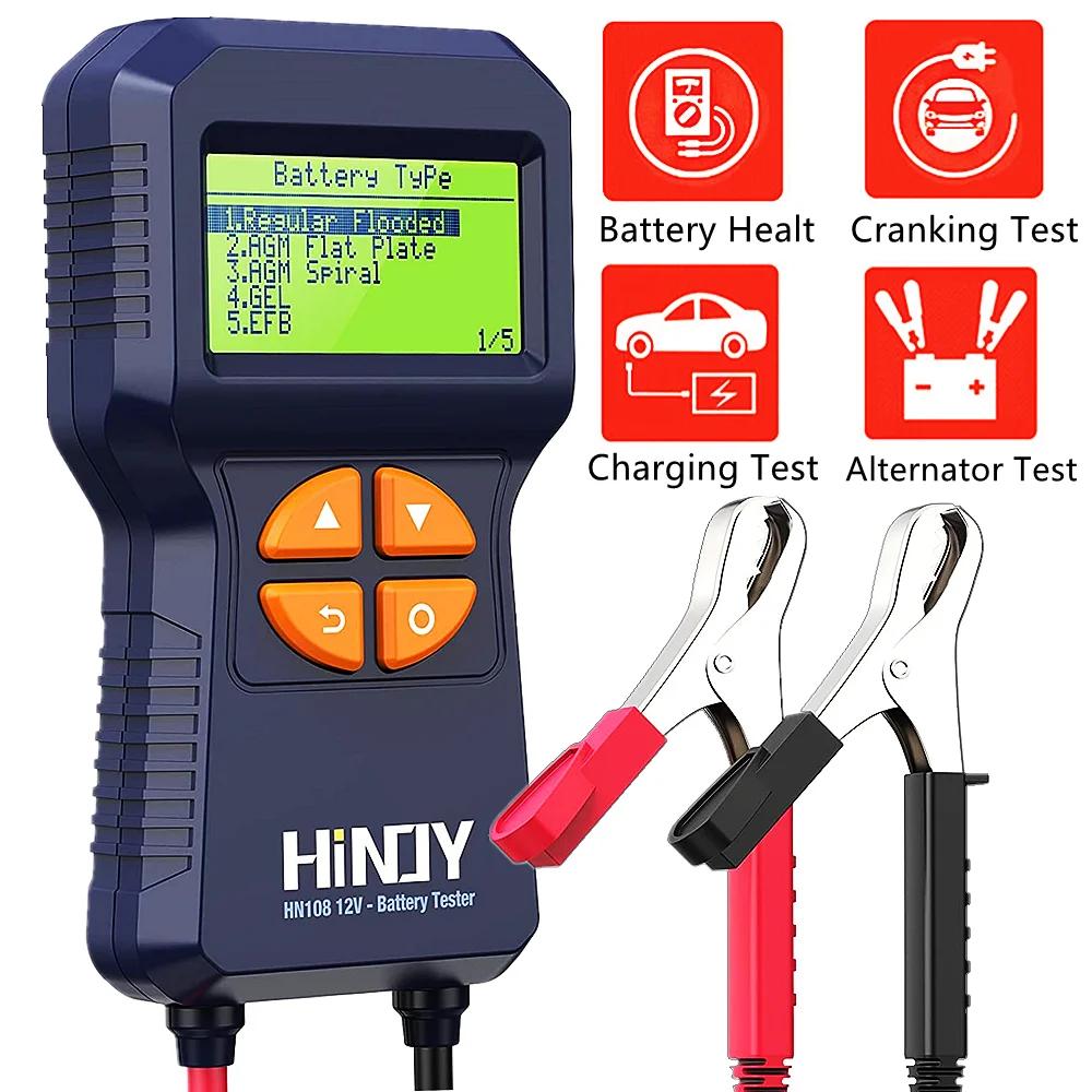 Hinoy Hn108 Car Battery Tester 12v Auto Battery Load Test Charging ...