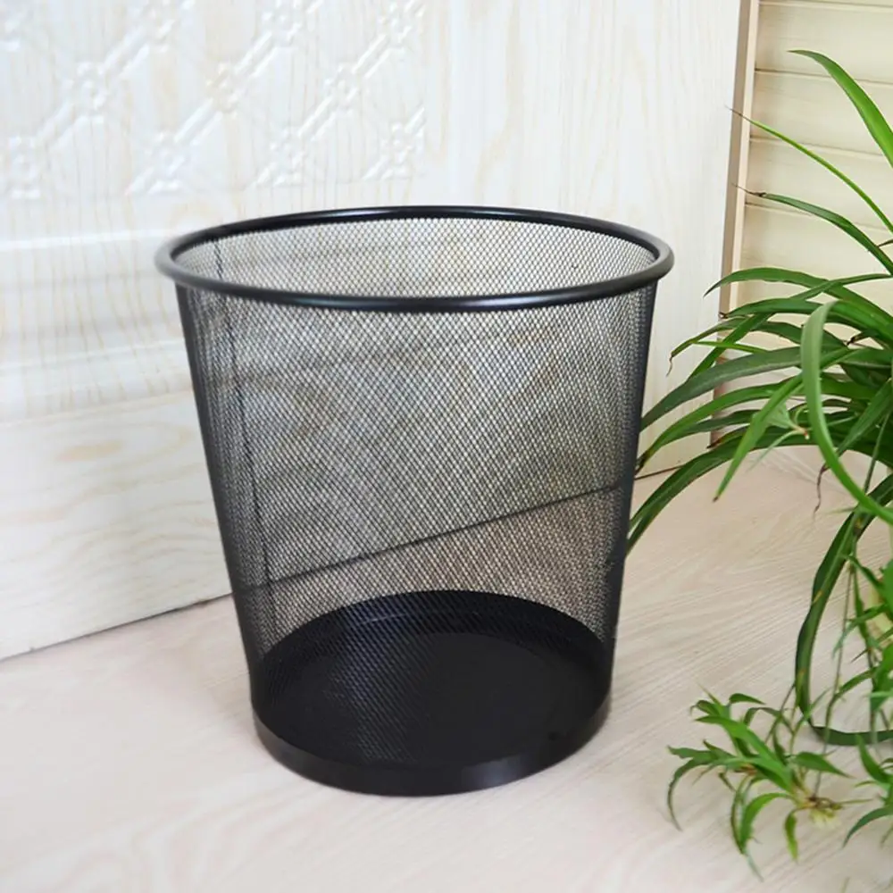 Iron-Mesh-Waste-Bin-Garbage-Basket-Home-Office-Trash-Can-Dustbin ...