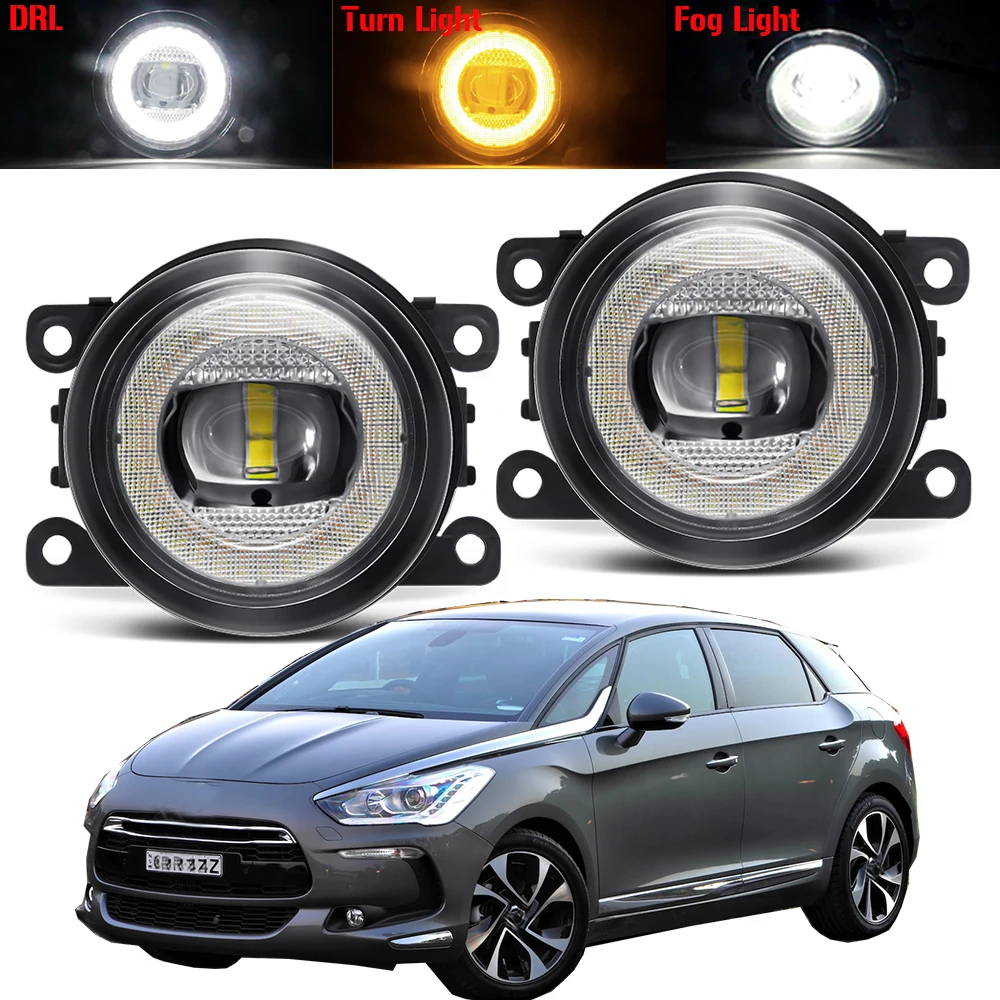 2-X-Car-LED-Fog-Light-Assembly-30W-8000LM-Angel-Eye-Fog-Turn-Signal ...