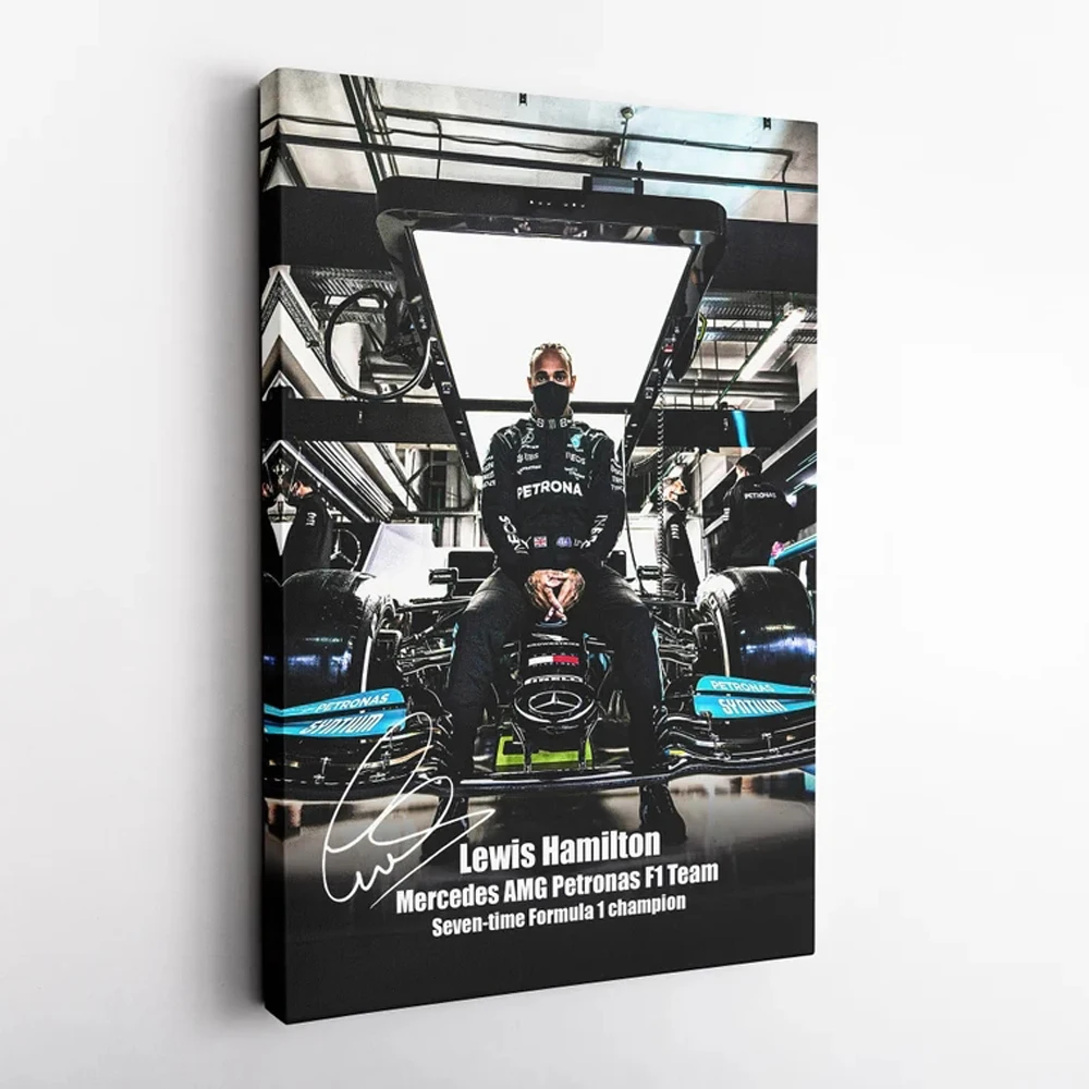 Lewis-Hamiltons-F1-Poster-Formula-1-Signature-Canvas-Prints-Painting ...