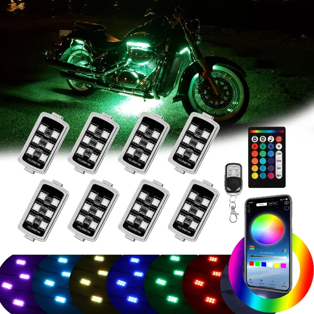 RGB-Motorcycle-Decorative-Lamp-Dynamic-LED-Strip-Lights-Remote ...