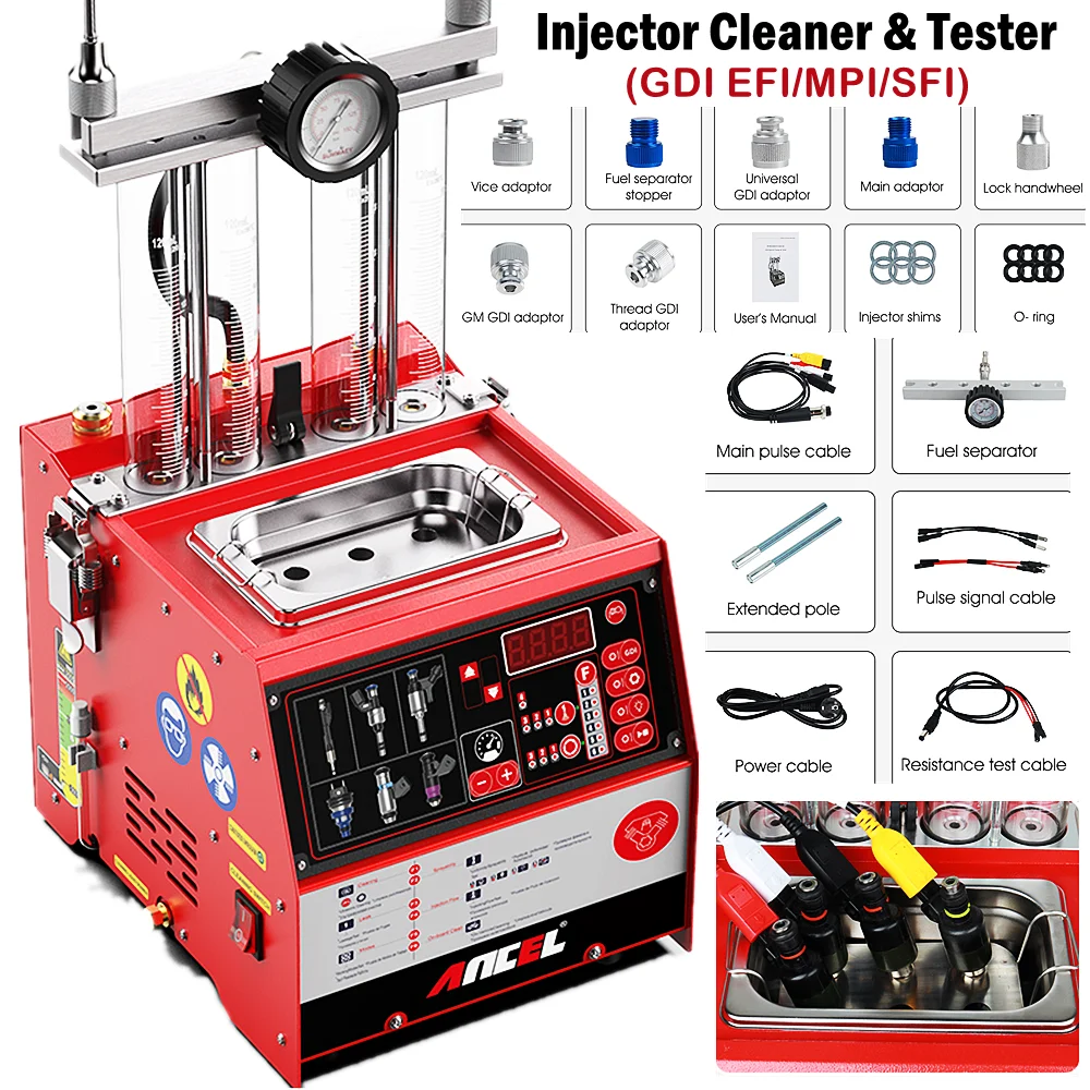 Ancel AJ400 GDI 4 Cilindros de Combustível Injector Cleaner EFI MPI SFI ...