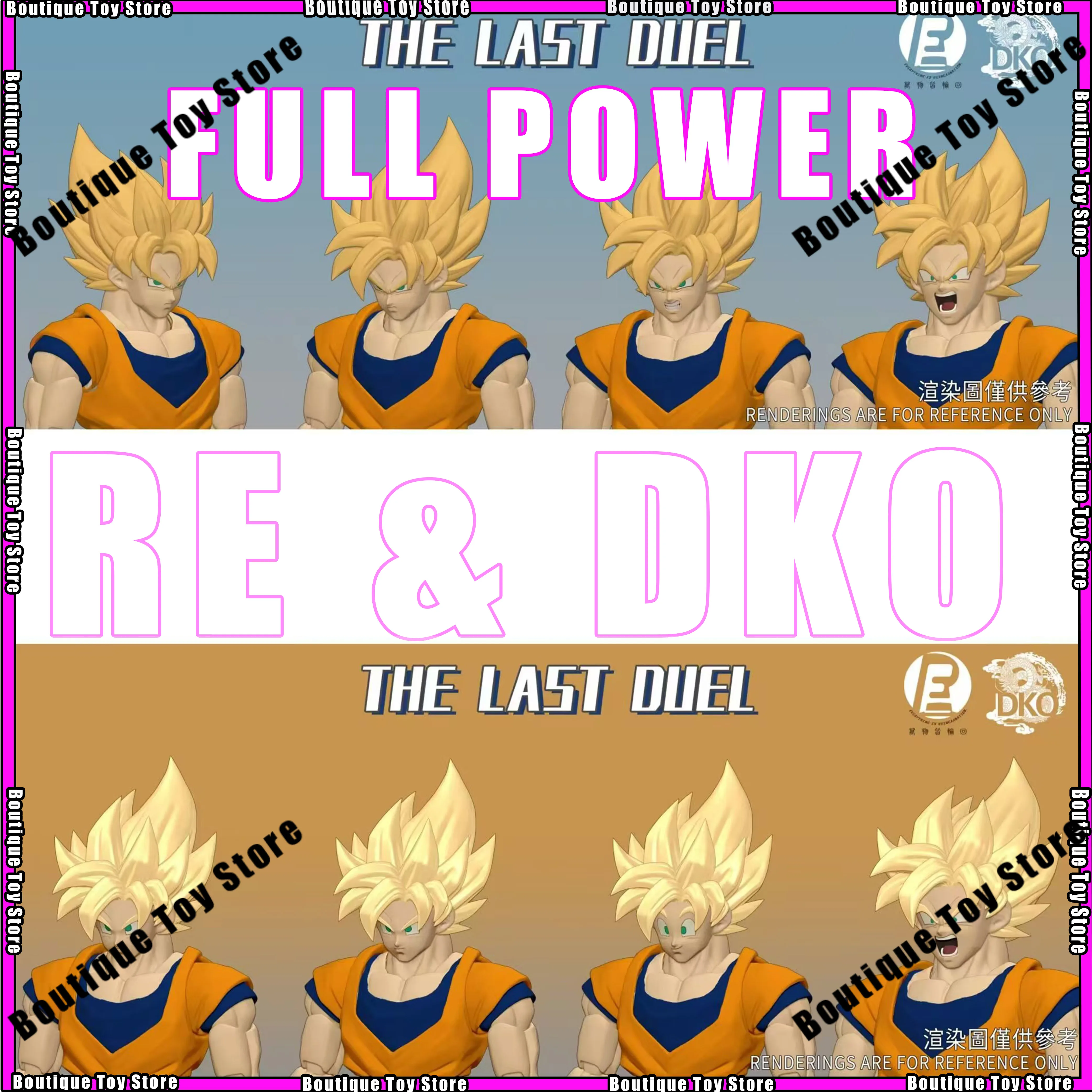 New RE DKO Studio Goku Full Power Replacement Head Sculpt Face Plate ...