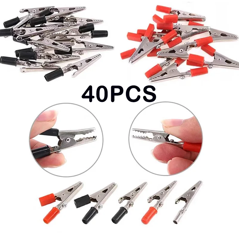 40pcs Metal Alligator Clips Test Clips, Electronic Product Test Clips ...