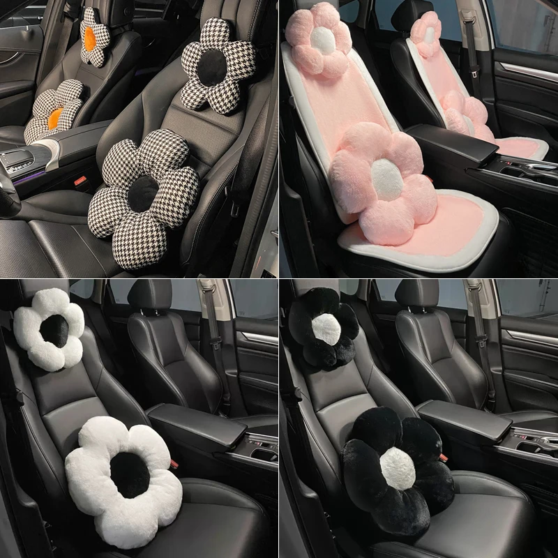 Almohada de cintura de coche de flores lindas para mujer, reposacabezas ...