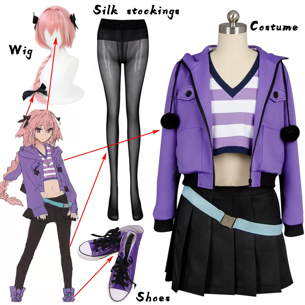 Anime-Fate-Apocrypha-FA-Rider-Astolfo-Cosplay-Costume-Girl-Shirt-Coat ...