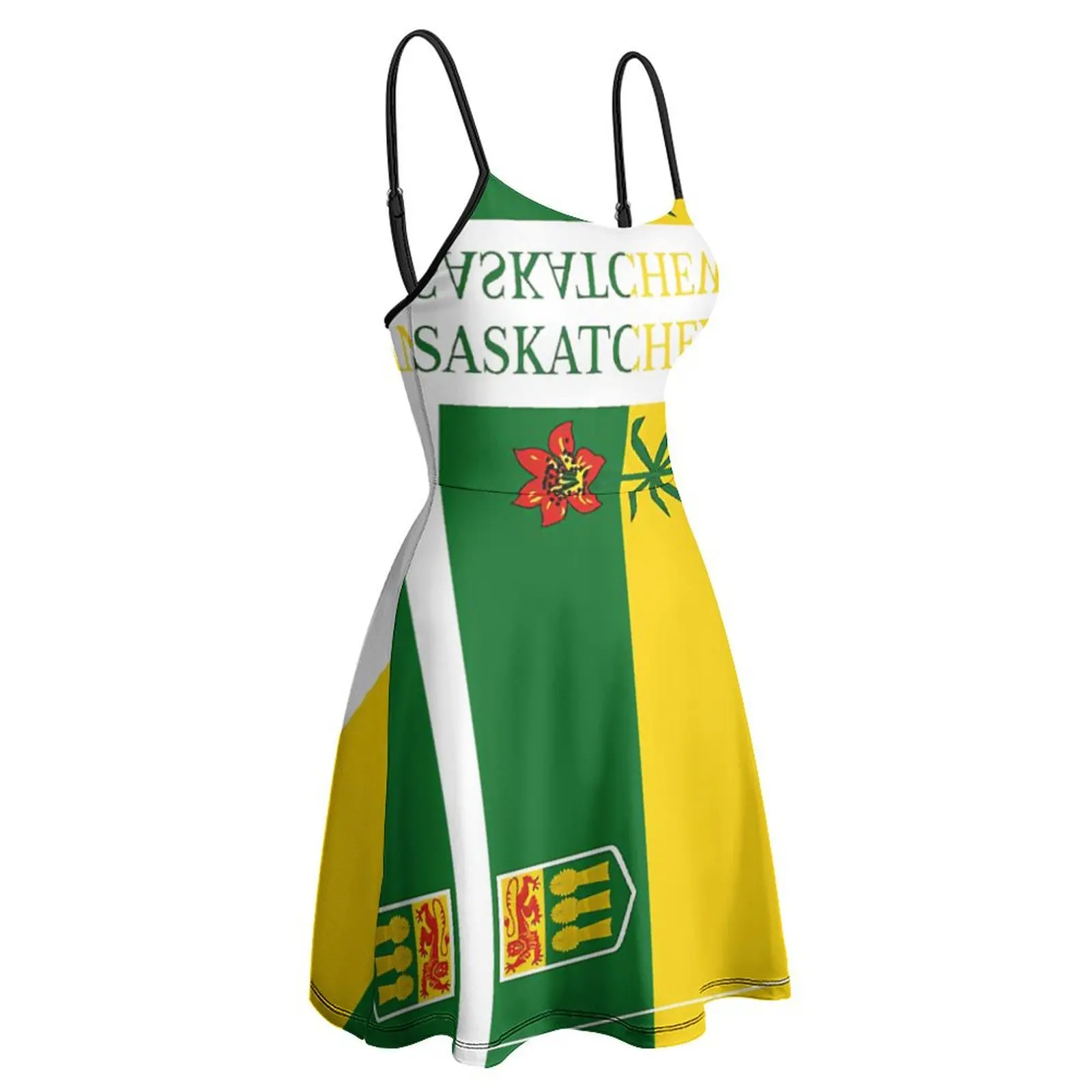 Exotic-Saskatchewan-Flag-Map-SK-Canada-Women-s-Sling-Dress-Funny ...