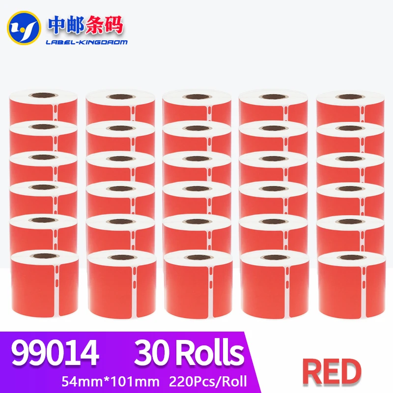 30 Rolls Dymo 99014 Red Generic Label 54mm*101mm 220pcs Compatible For ...