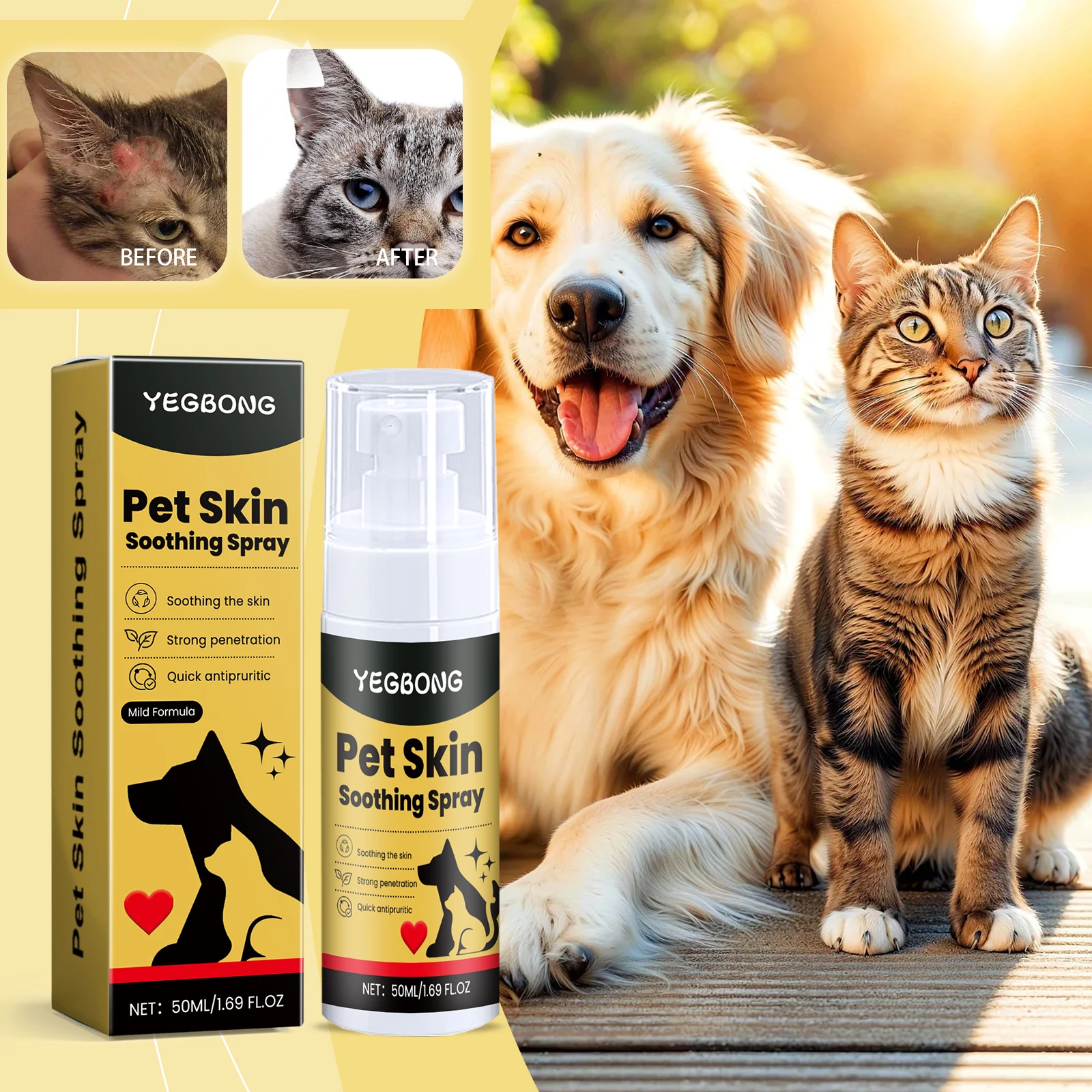 Soothing Itch Relief Pet Skin Care Spray to Reduce Allergic Bites and ...