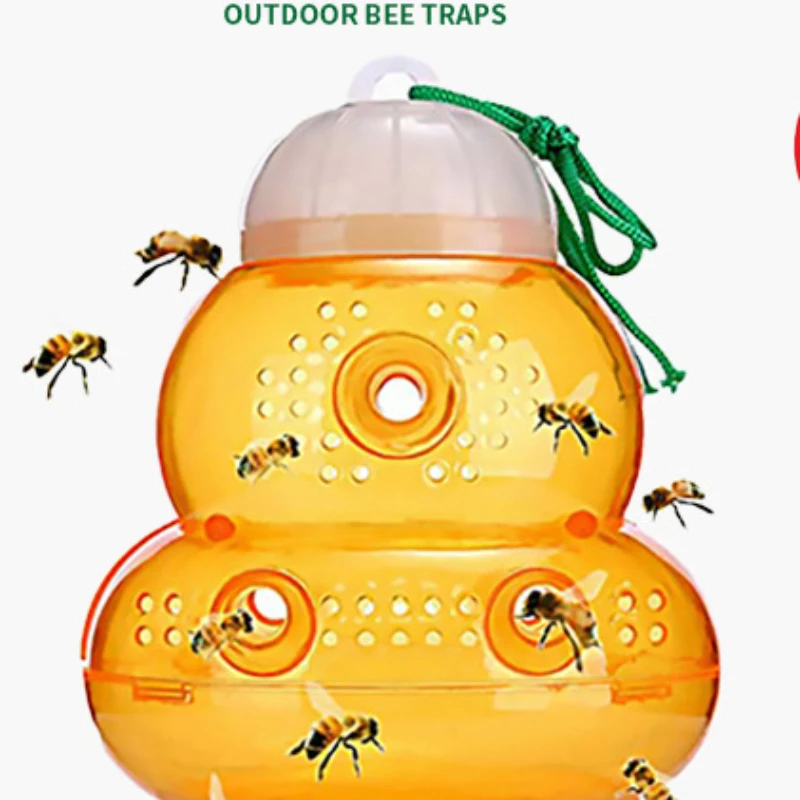 Plastic-Gourd-Bee-Trap-Outdoor-Wasp-Super-Large-Capacity-Multi-hole ...