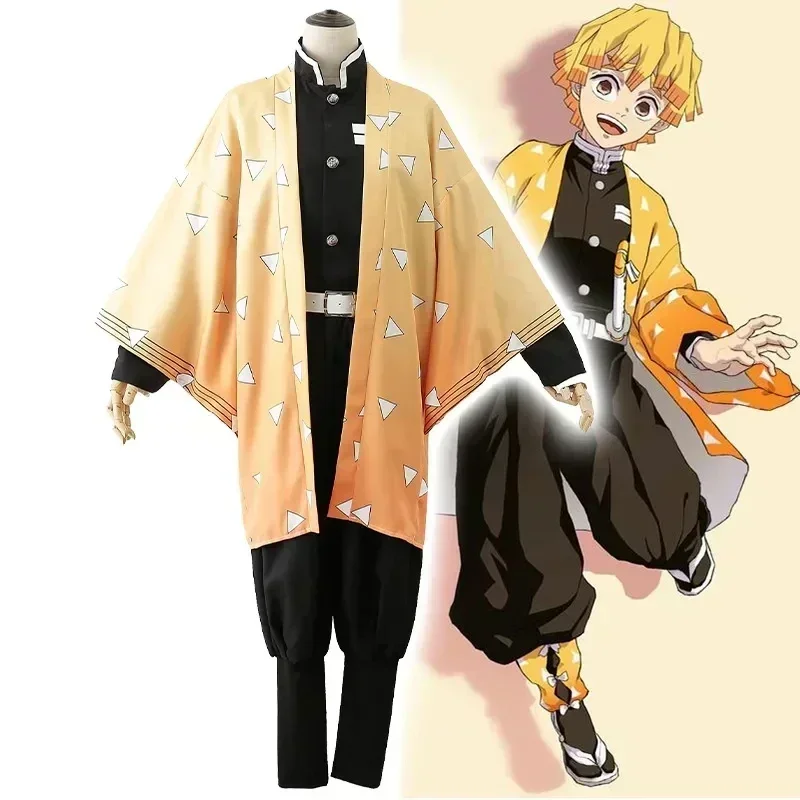 Anime-Agatsuma-Zenitsu-Cosplay-Costume-Kimono-Halloween-Clothes-Party ...