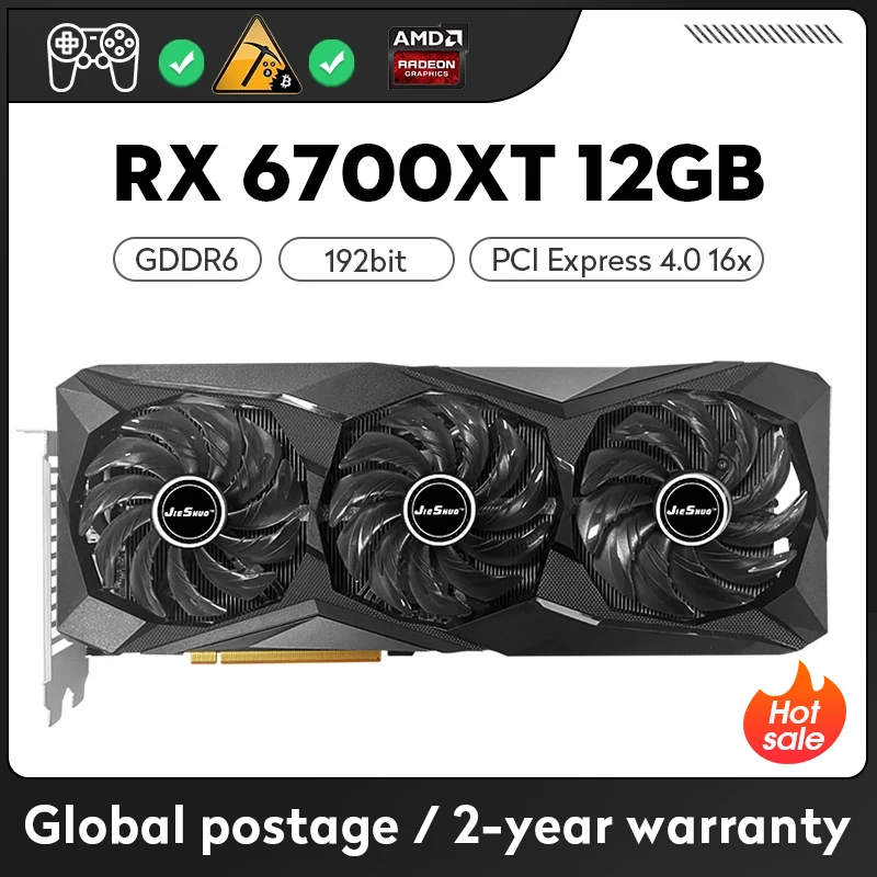 JIESHUO-RX-6700XT-12G-GPU-AMD-Radeon-rx6700xt-12GB-192Bit-8-8pin ...