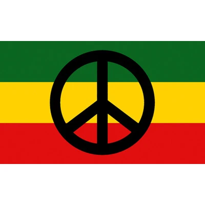 Rasta Colored Peace Sign Tattoos