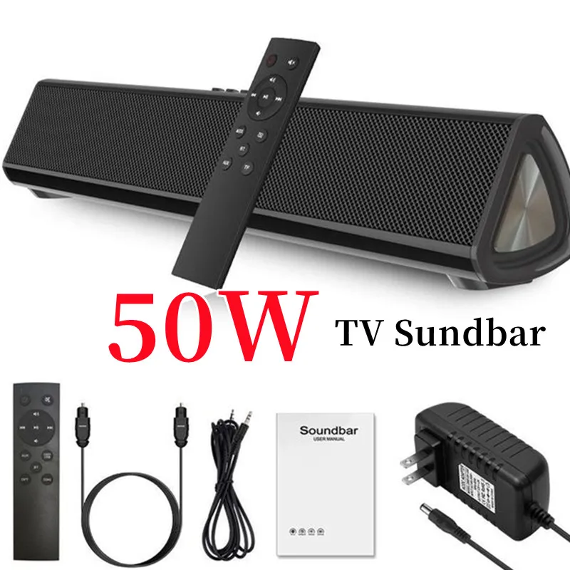 50W-TV-sound-bar-wireless-bluetooth-speaker-home-theater-sound-system-3D-stereo-surround-with ...