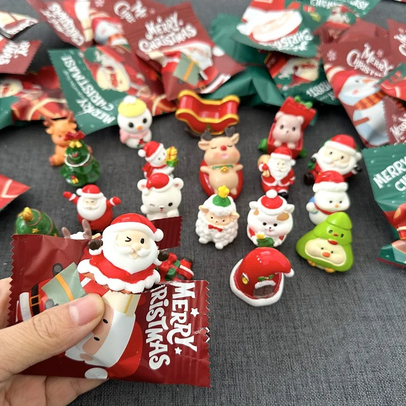 Random Style Christmas Mini Figures Santa Snowman PVC Toys for Kids ...