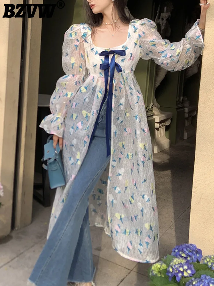 BZVW-Summer-Thin-Print-Long-Sleeved-Dresses-For-Women-Bandage-Mesh ...