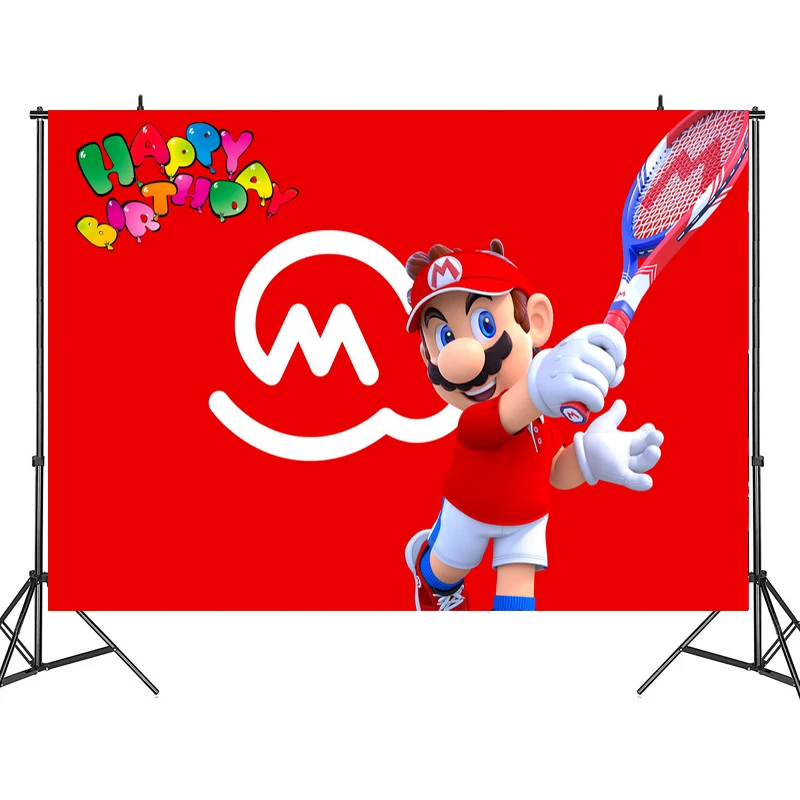 Jogo original super mario festa de aniversário fundo mario irmãos pano ...