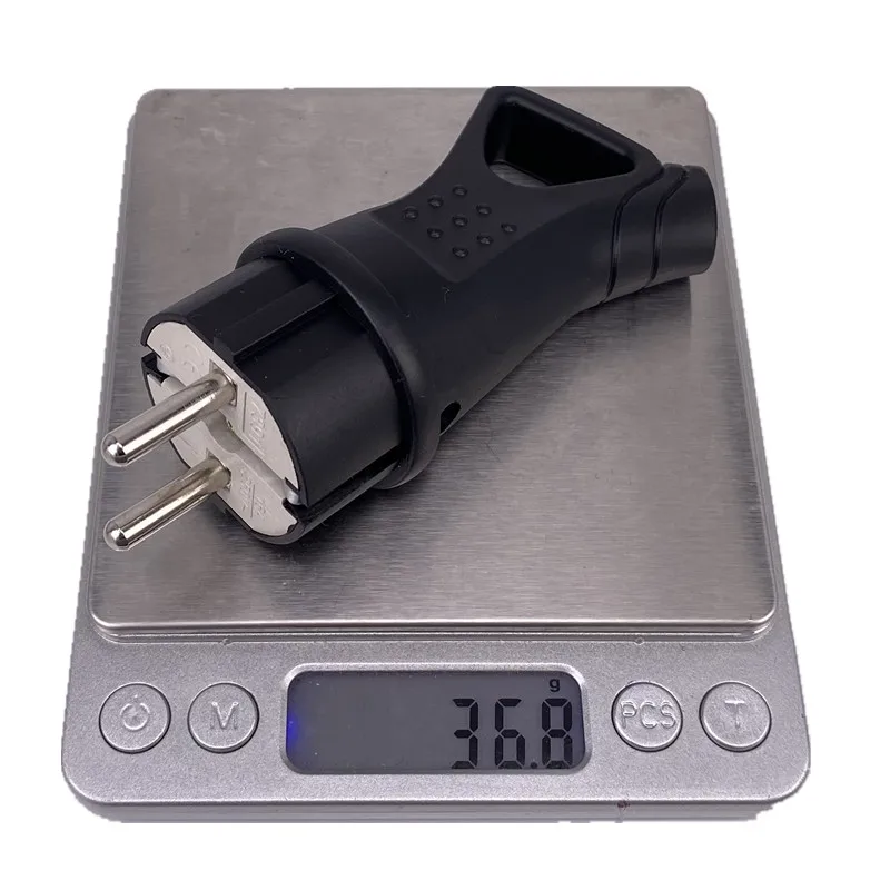 Generic Eu Rubber Waterproof Socket Plug Electrial Grounded European ...