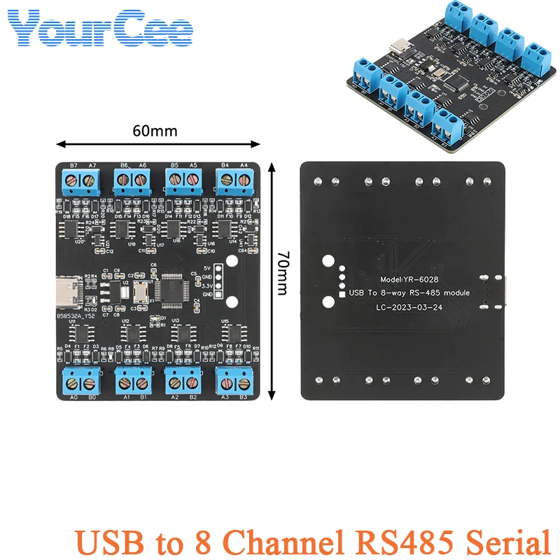 USB-to-8-Channel-Way-RS485-Serial-Port-Board-Type-C-to-Multi-channel ...