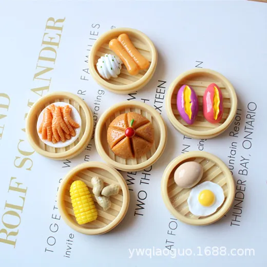 Food-Fridge-Magnet-Simulation-Steamed-Bun-Cake-for-Dim-Sum-Resin ...