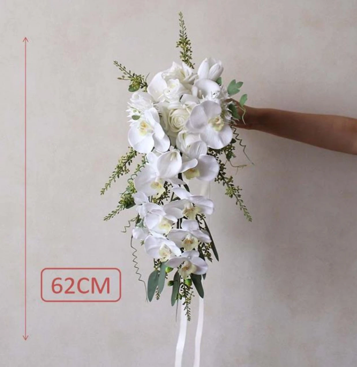 White Orchid Cascading Bouquet