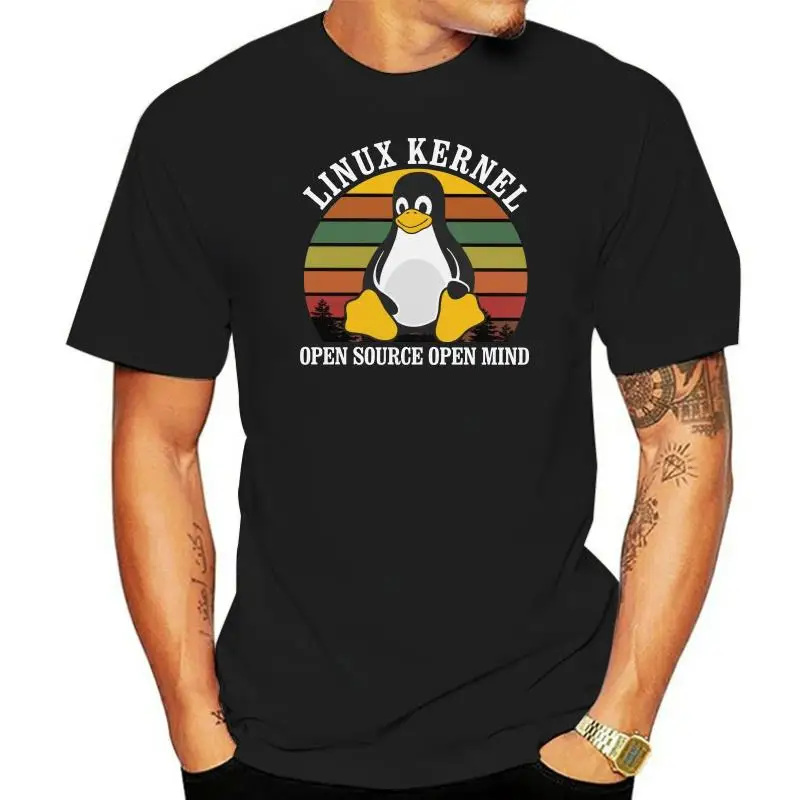 Vintage-Linux-Open-Source-Open-Mind-T-Shirt-Men-Cotton-Penguin-Programmer-Programming-Coding ...