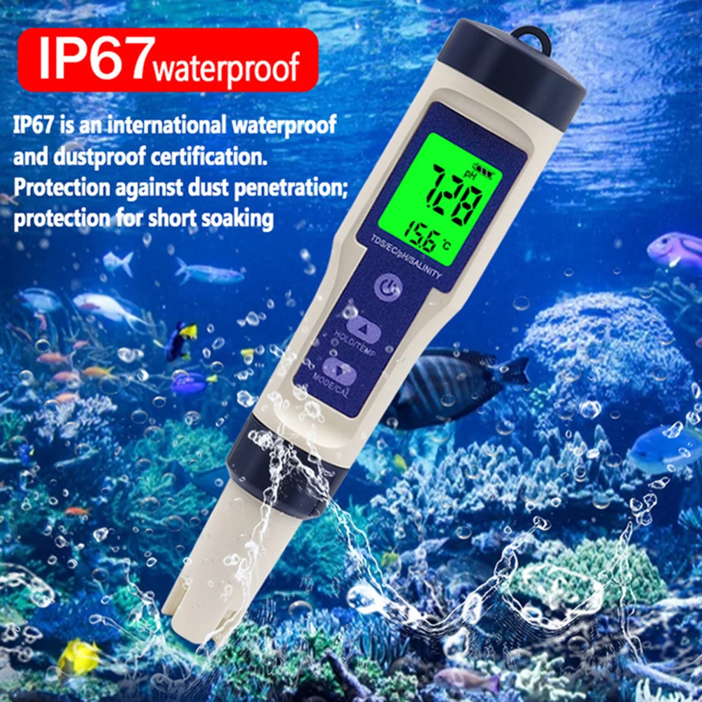 Multiple-Functions-Water-Tester-Seawater-Detector-Waterproof-ABS-EC-PH ...