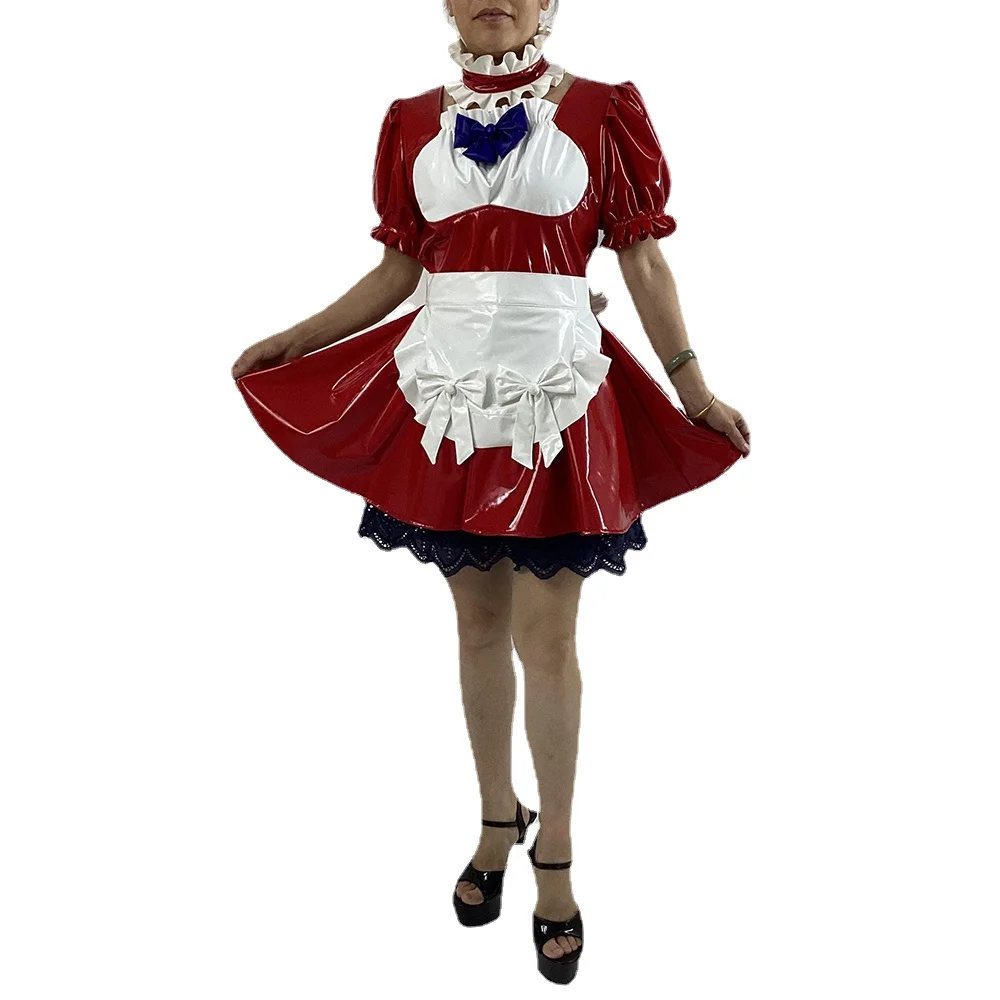 Men-Women-French-Maid-Cosplay-Costume-Lolia-Sissy-Maid-Costume-PVC ...
