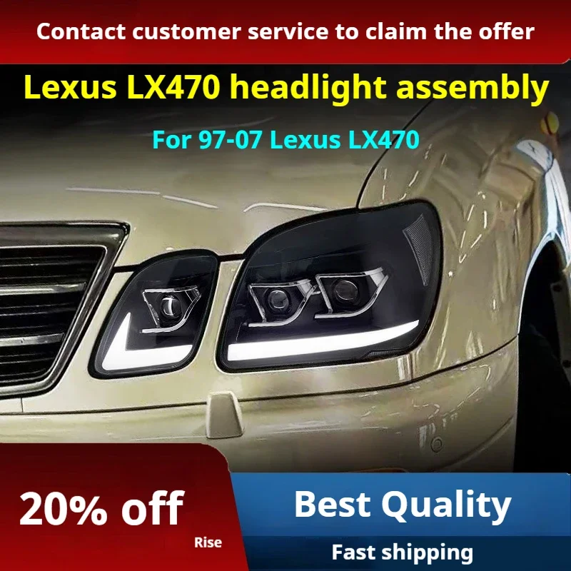 FT Car Lights For Lexus LX470 Headlights 1997-2007 LX470 LED Projetor ...