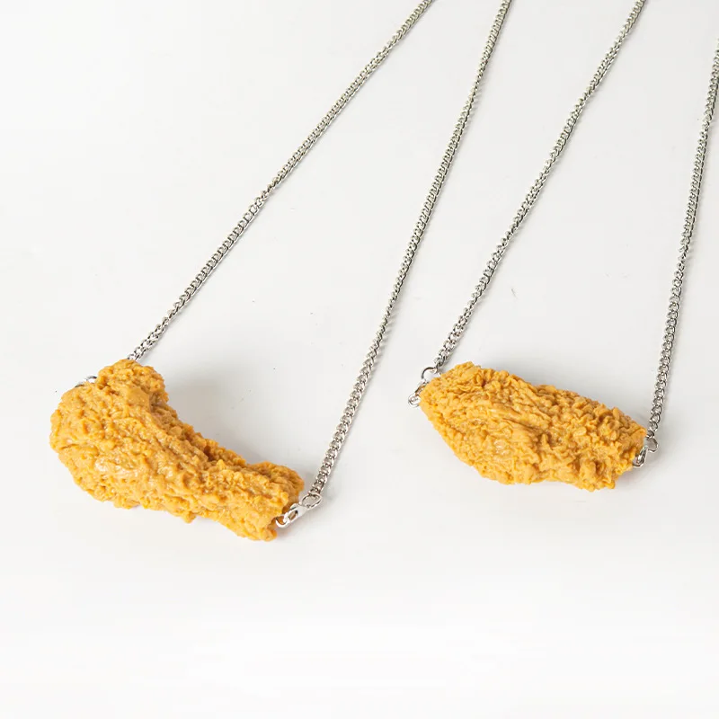 Fake Fried Chicken Leg Chicken Wing Necklace Simulation Artificial Food ...