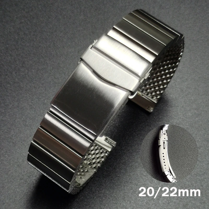 Nova-Alta-Qualidade-Malha-de-A-o-Watch-Band-Strap-20mm-22mm-para-A-o ...